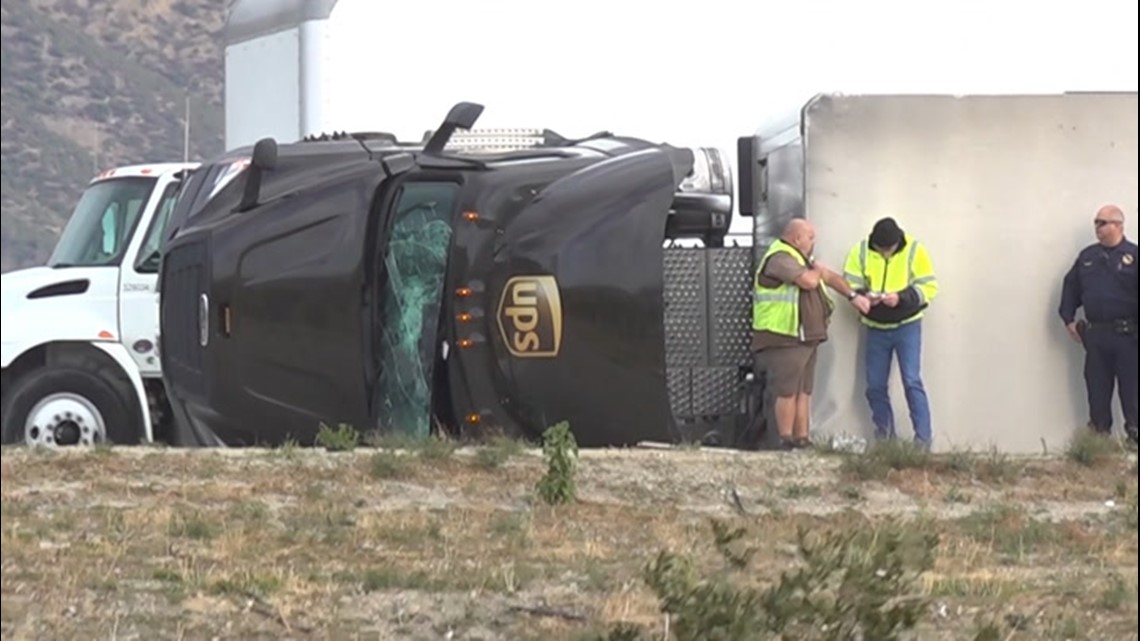 Strong winds flip tractor trailer | ktvb.com