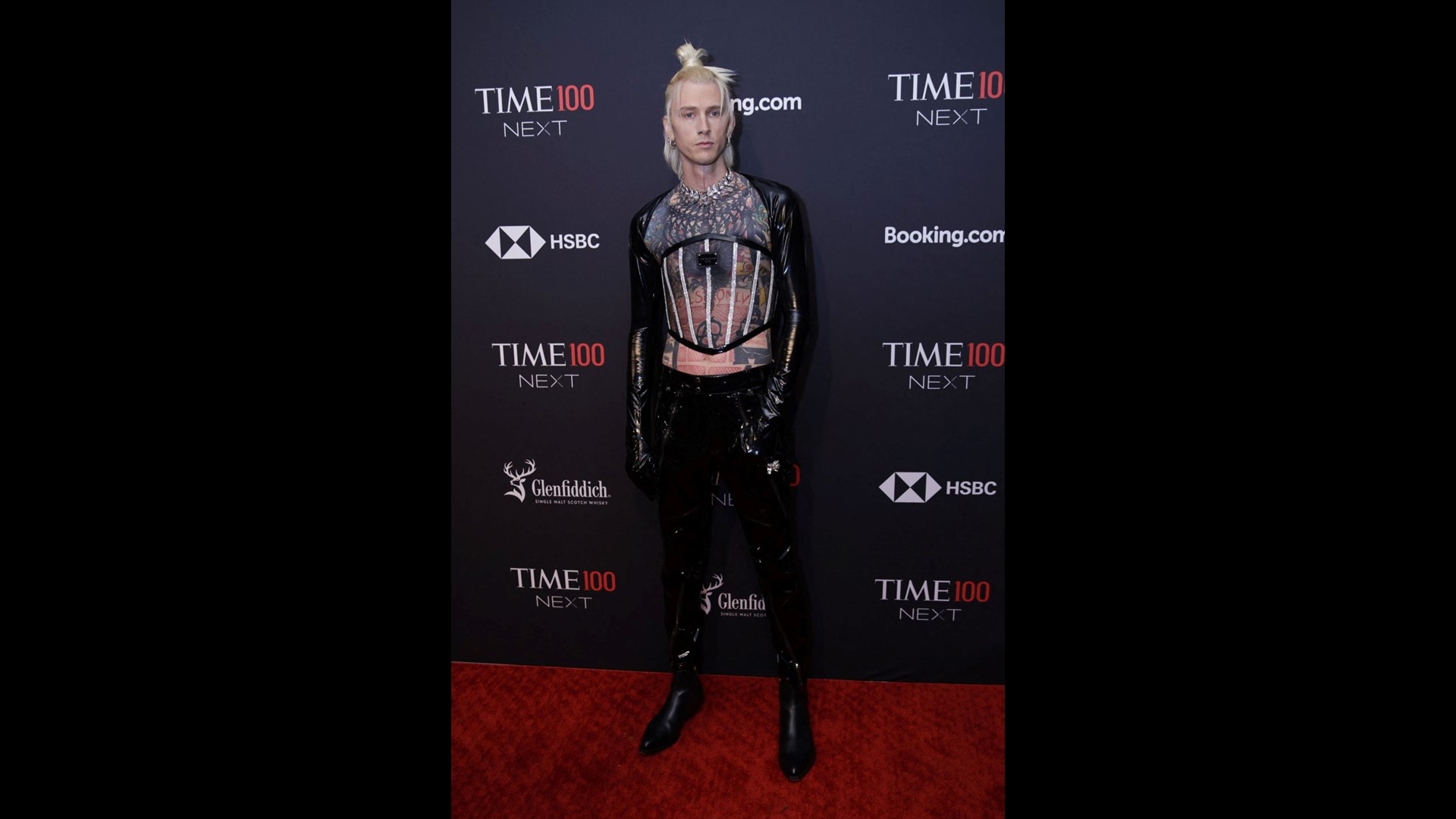 Machine Gun Kelly Wears Latex Corset Look, Attends Time100 Next Gala ...