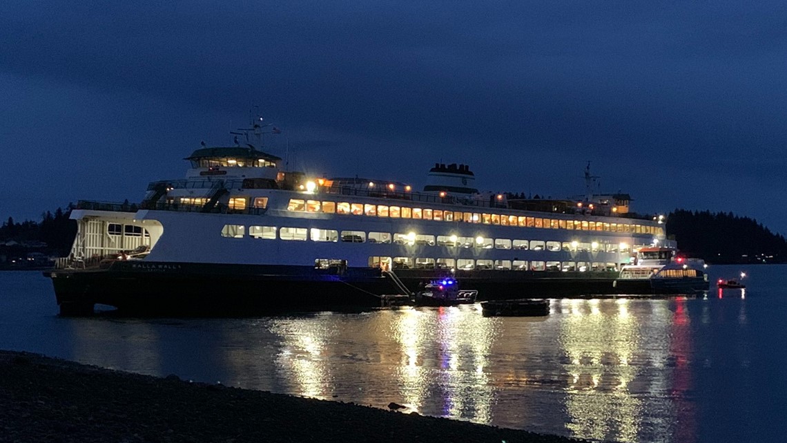 Ferry refloated after running aground near Bainbridge Island, leaving ...