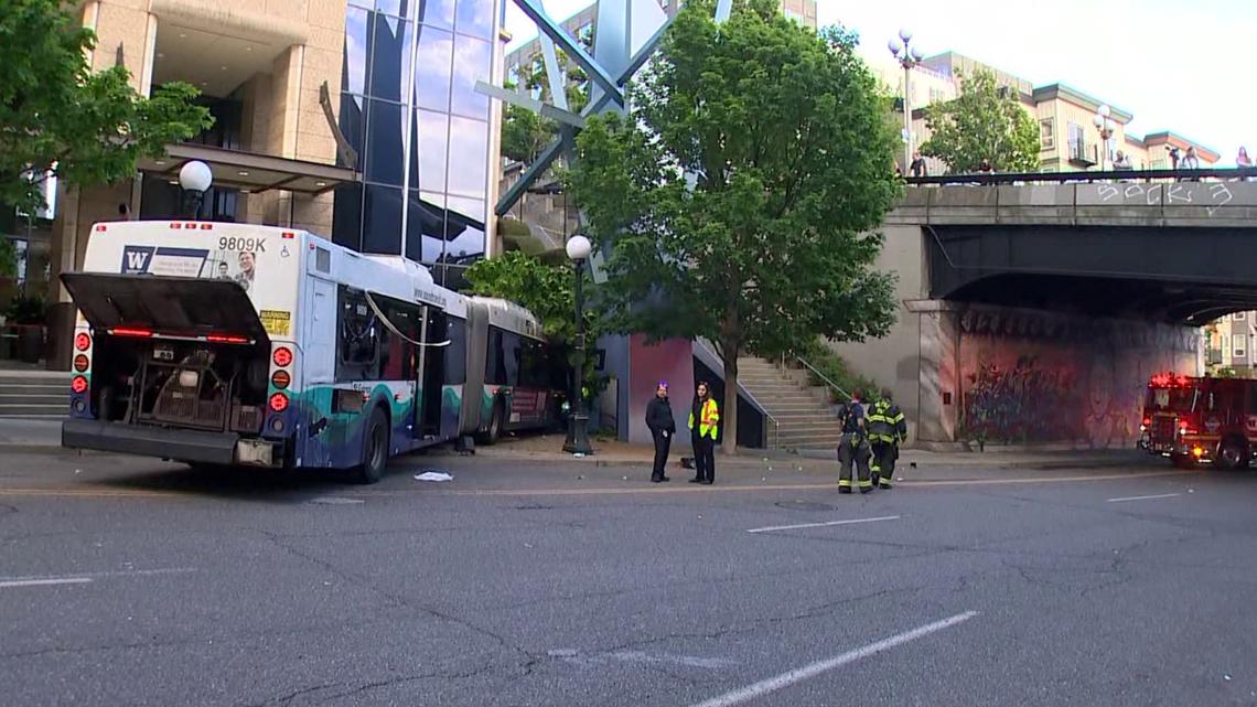Sound Transit bus crashes into wall in downtown Seattle | ktvb.com