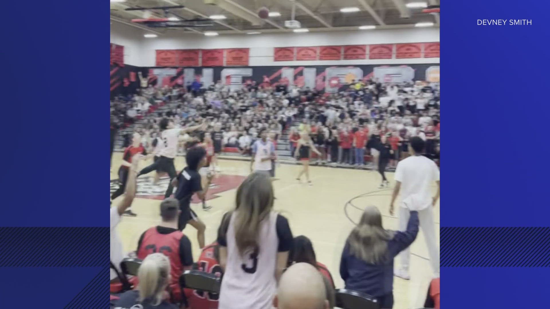 Liberty High School junior makes half court shot, crowd goes wild ...