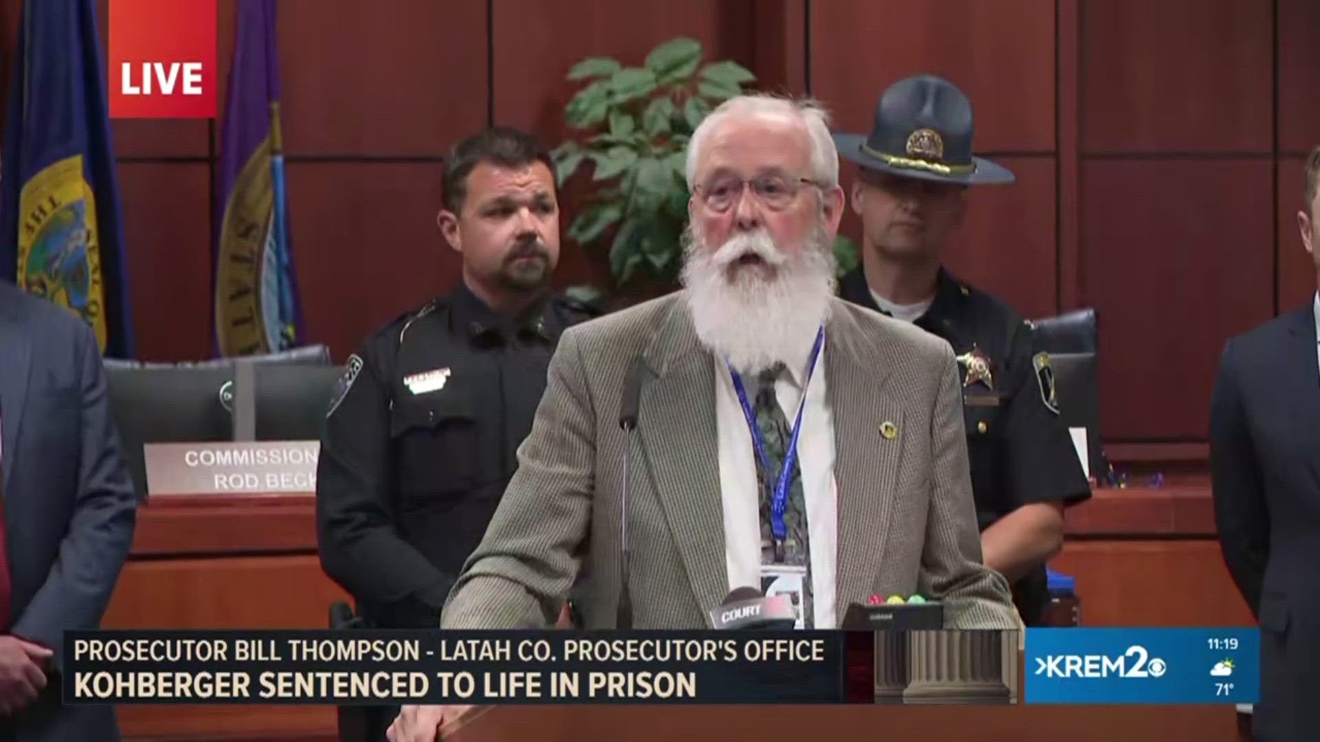 Prosecutor Bill Thompson speaks following Kohberger's sentencing | ktvb.com