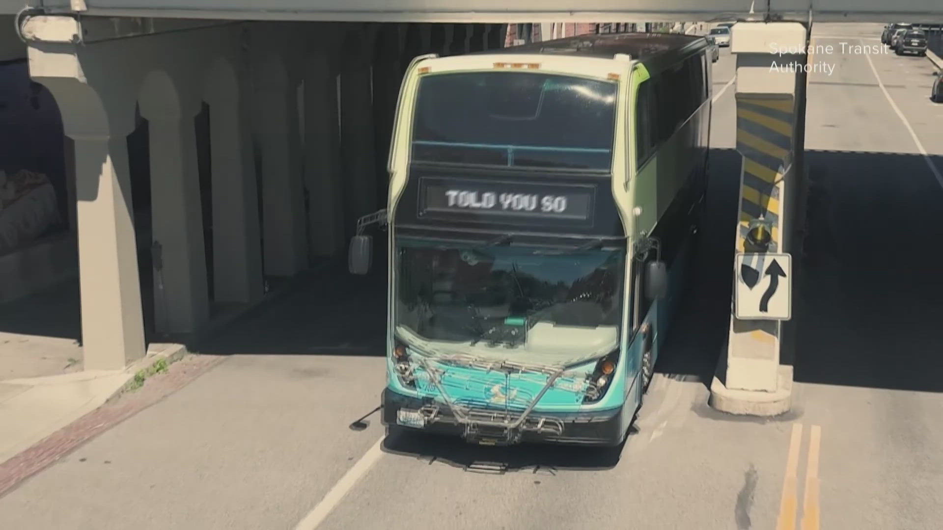 Spokane double-decker bus collides with railroad bridge; seven ...