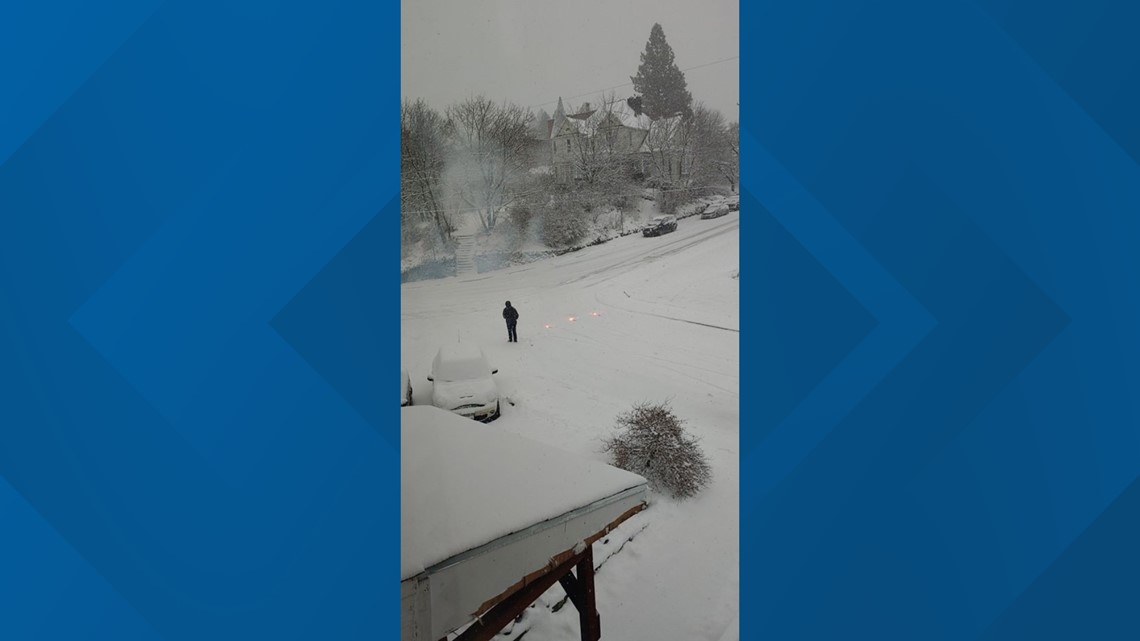 Slick roads in Spokane on Monday after record-setting snowfall | ktvb.com