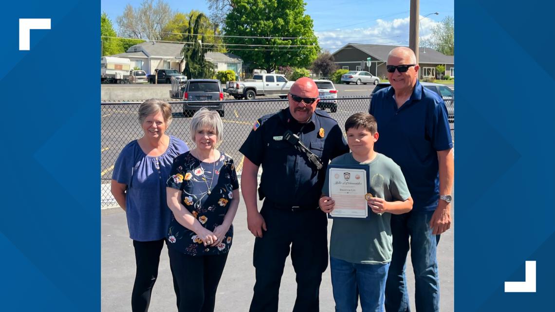 Lewiston teen honored by fire department for saving friend's life ...