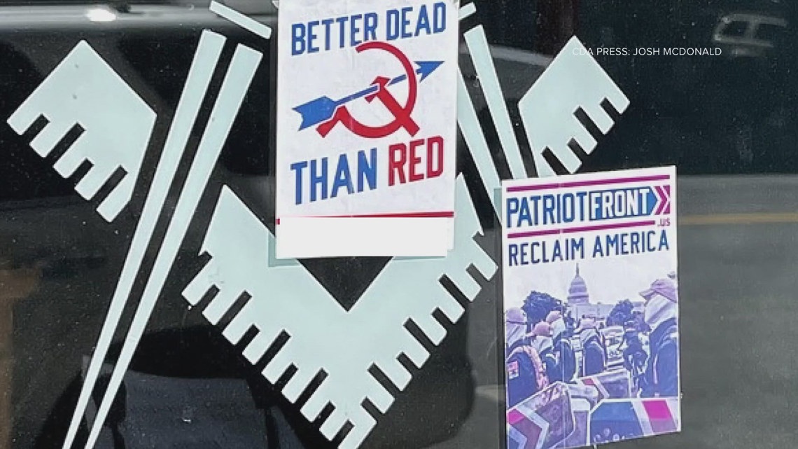 2 men cited for placing white supremacist 'Patriot Front' stickers on ...