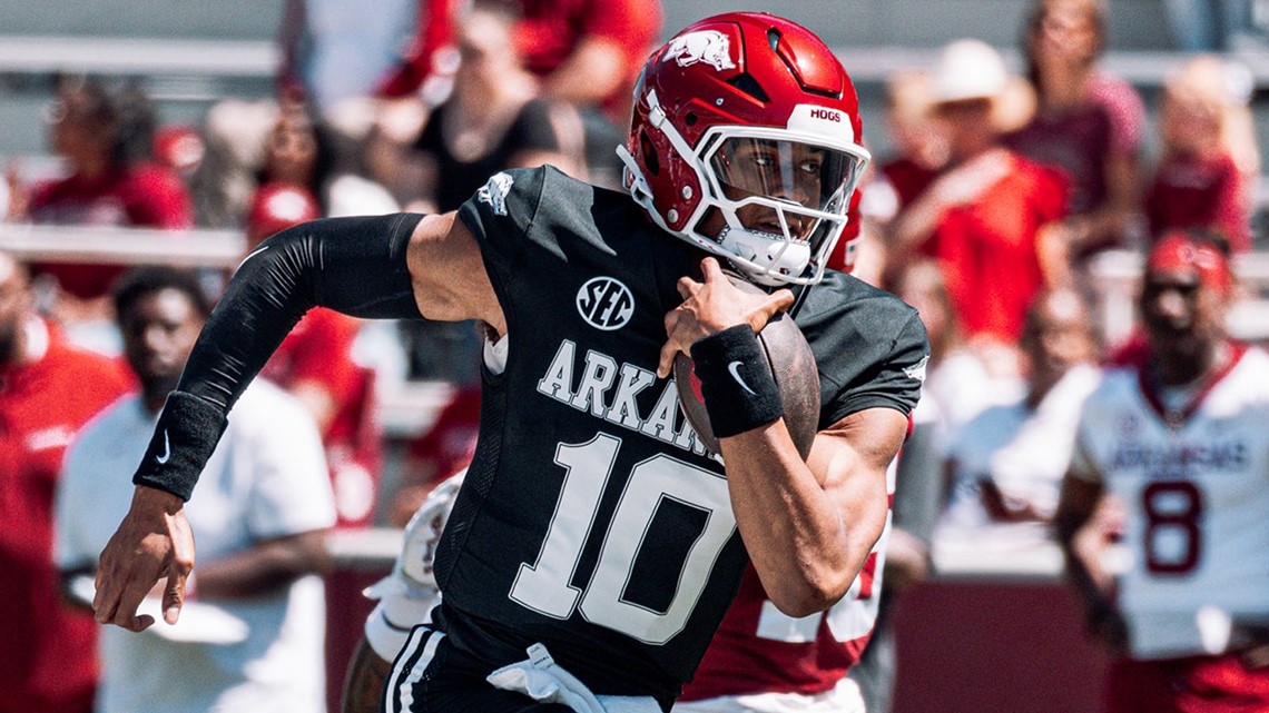 Taylen Green dazzles with 3 TDs in Arkansas spring game | ktvb.com