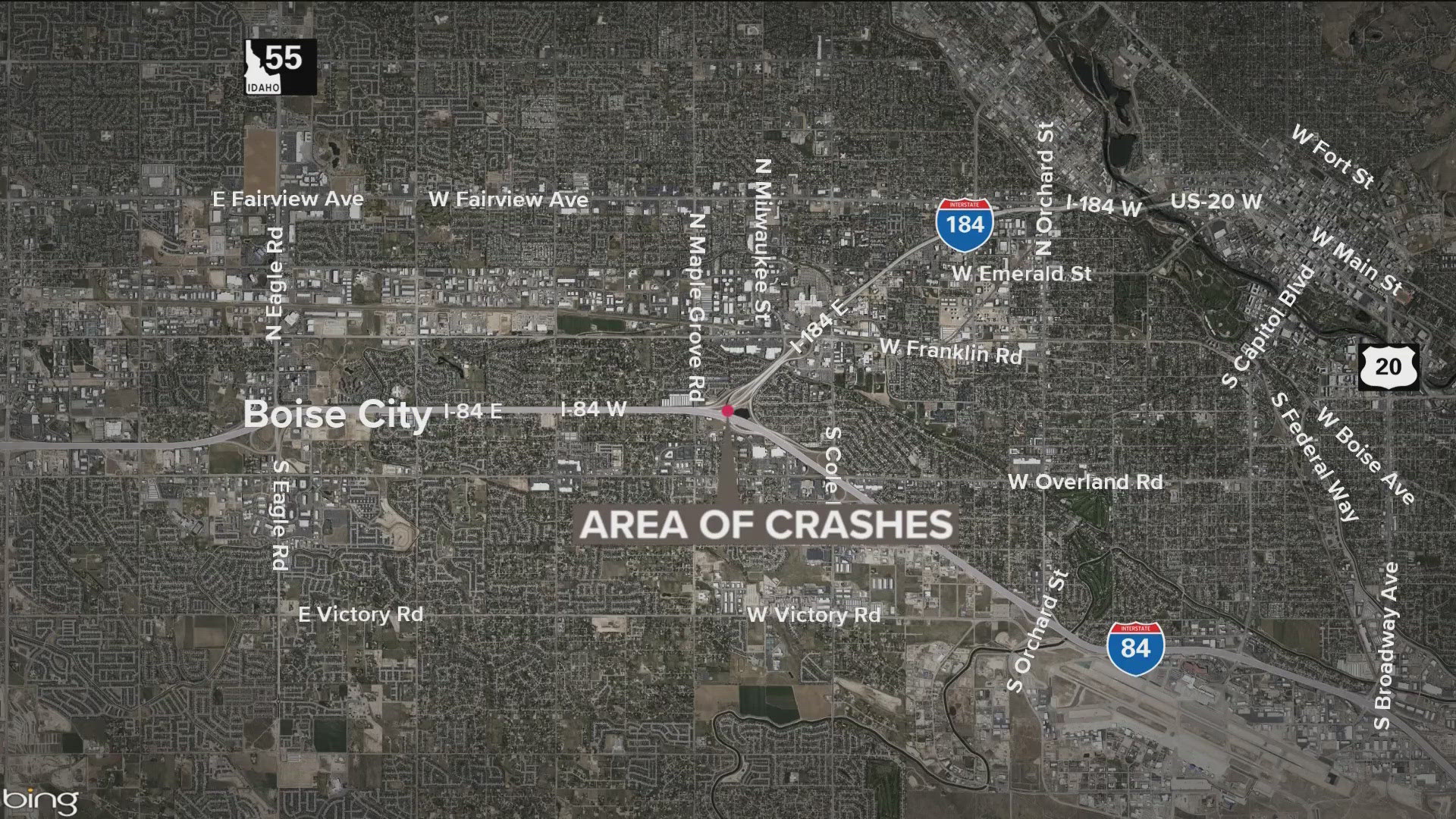 Multiple crashes block I-184 flyover in Boise during morning commute ...