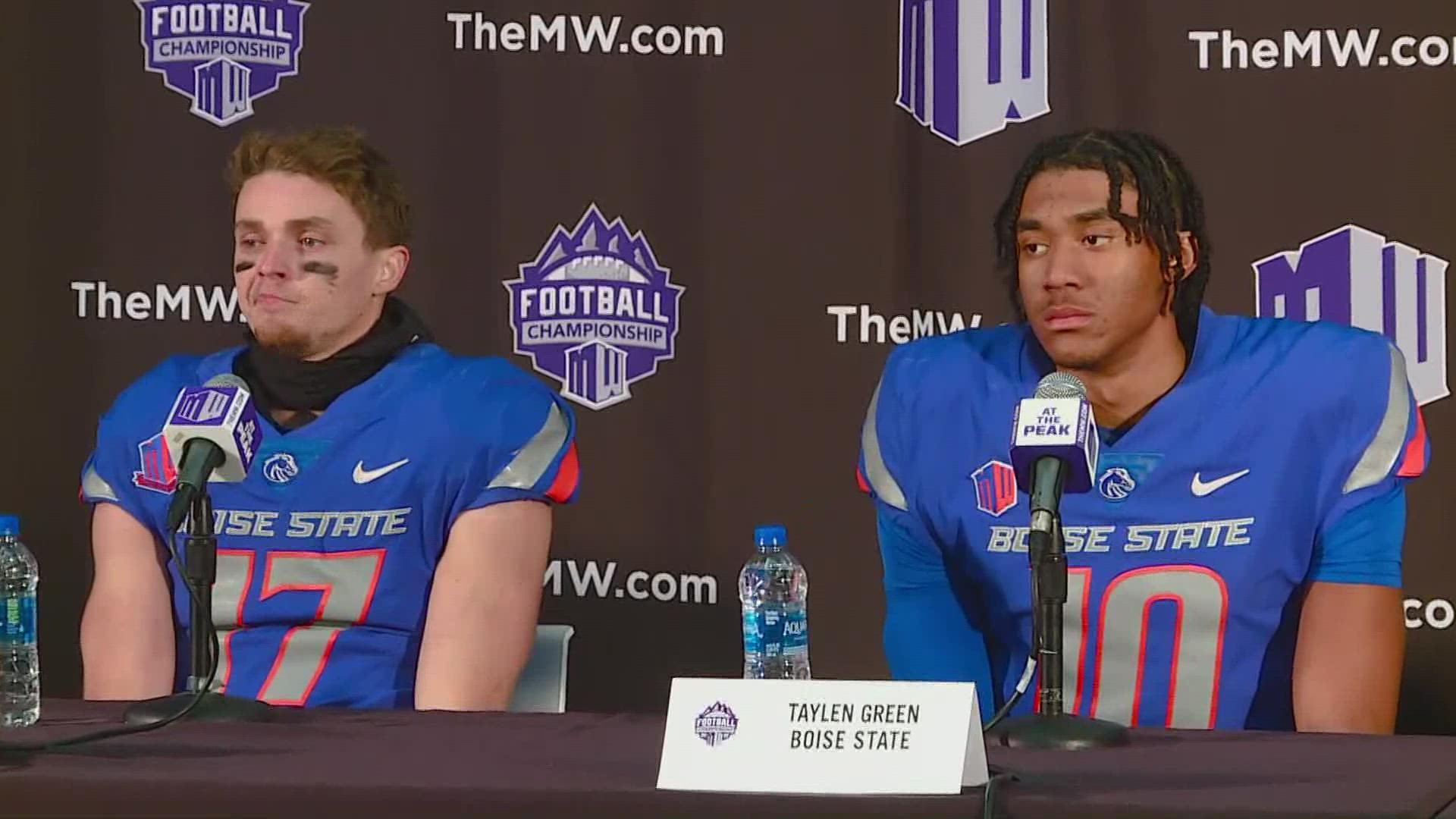 Boise State's Taylen Green, Davis Koetter on Mountain West Championship loss | ktvb.com