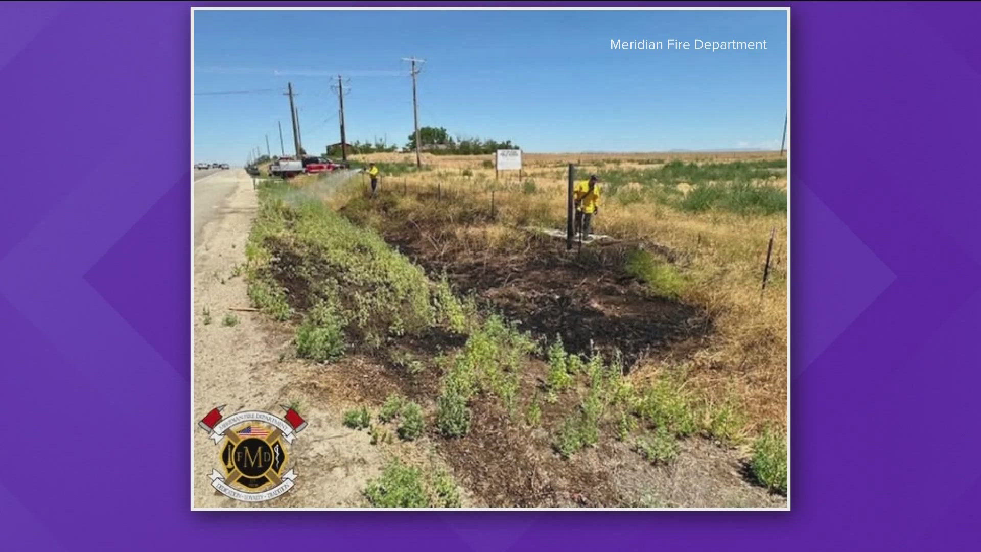 Brush fire extinguished by quick acting ACHD crew members | ktvb.com