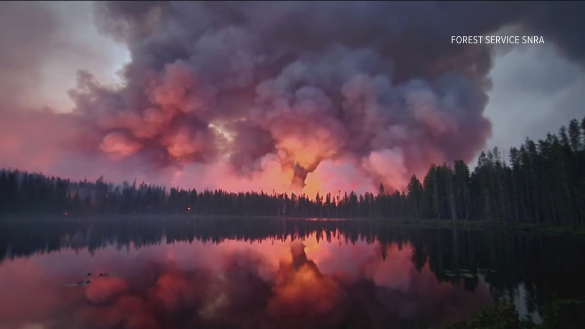 Durkee and Thompson Fires burn on either side of I-84, Cow Valley Fire ...