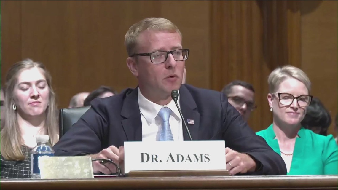 Idaho's Alex Adams answers questions during the U.S. Senate Finance ...