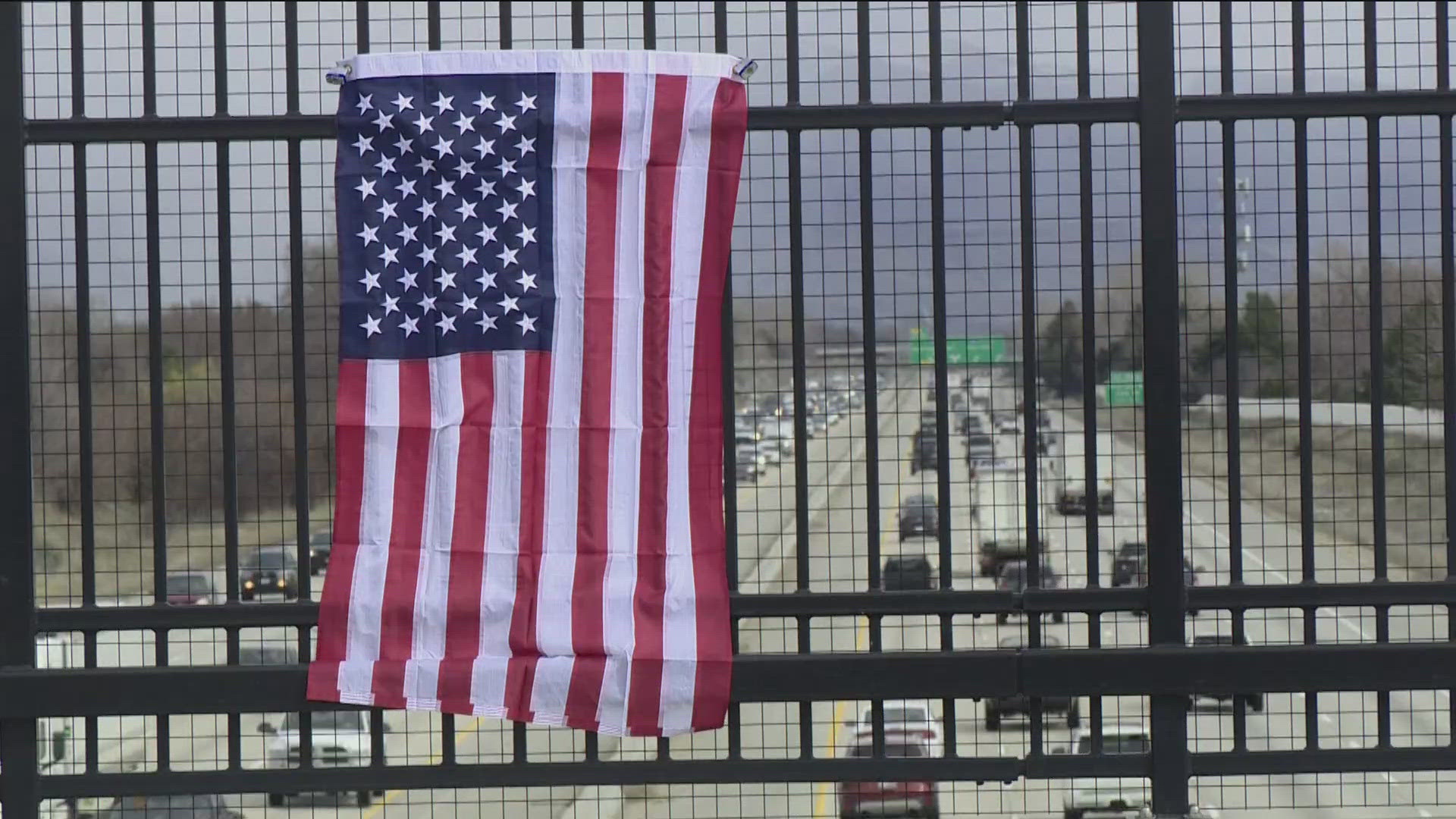 New flags placed on Boise overpass after vandalism | ktvb.com