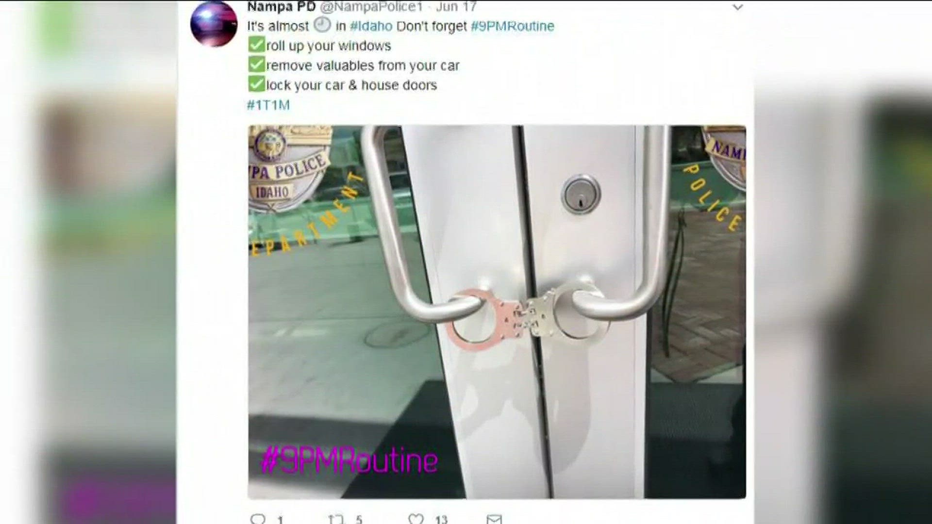 Nampa police creating memes to promote '9PM Routine' PSA | ktvb.com