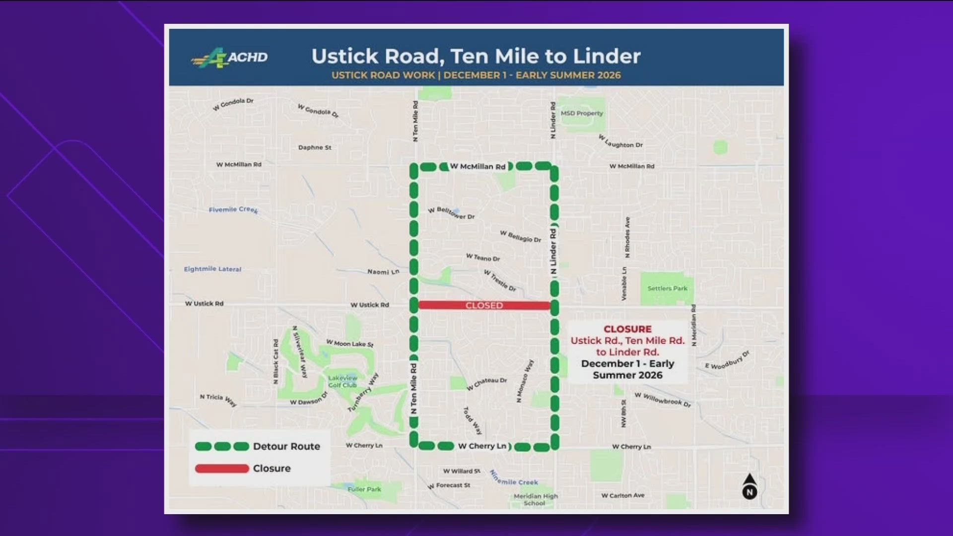 Ustick Road to close between Ten Mile and Linder until the summer of ...