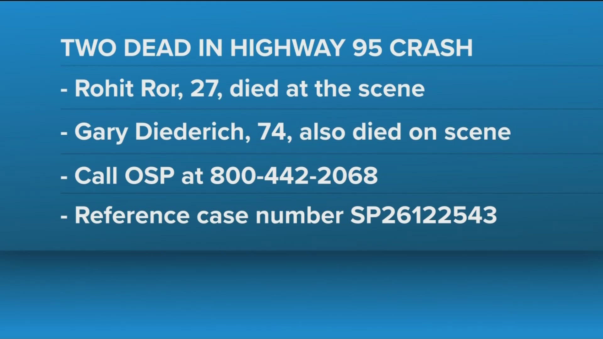 Two people dead following crash on Highway 95 | ktvb.com