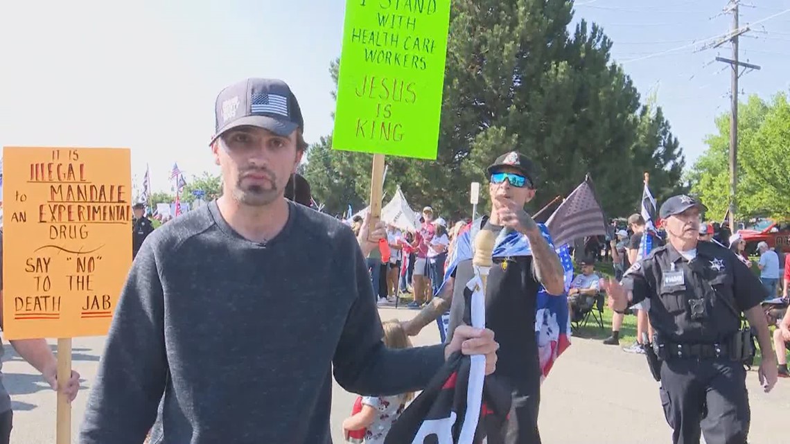 A big crowd of protesters has gathered at NIFC in Boise | ktvb.com