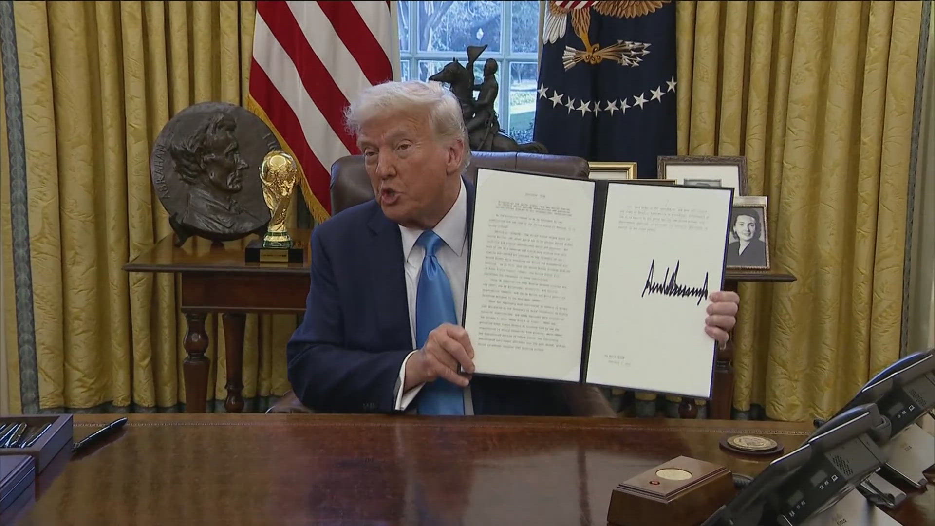 Trump signs executive order banning trans athletes from women's sports ...