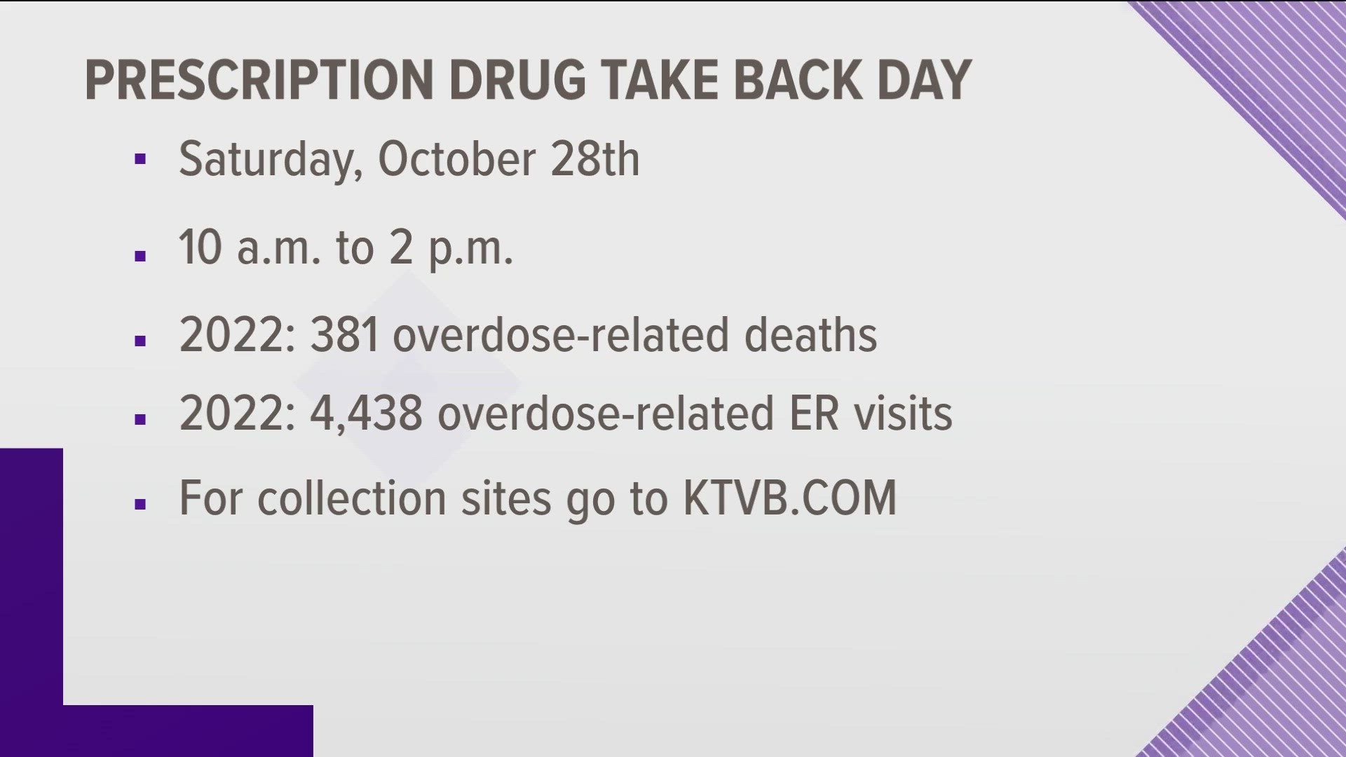 The 25th National Prescription Drug Take Back Day | ktvb.com