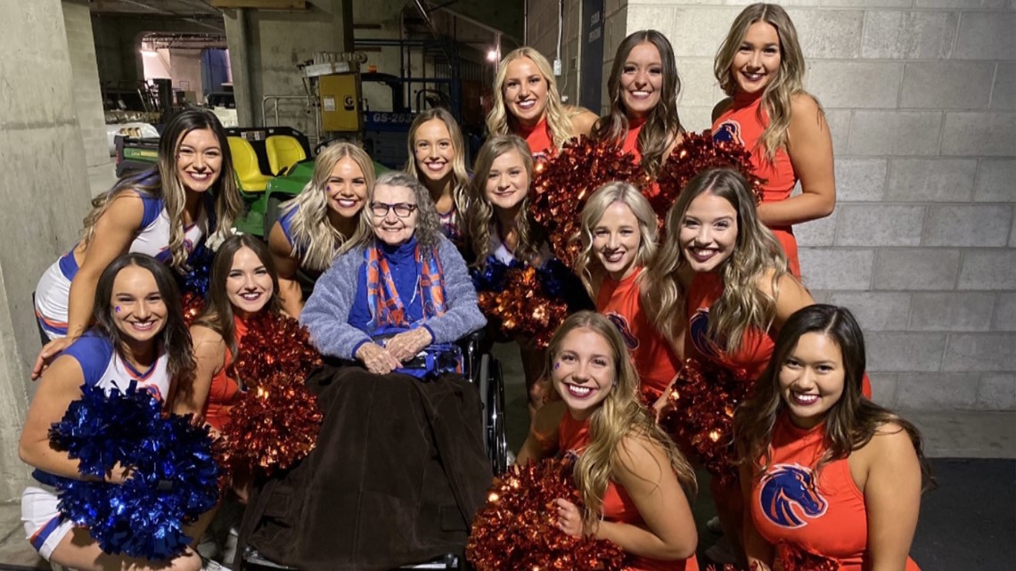 Boise State president shares a visit to the blue with her 91-year-old ...