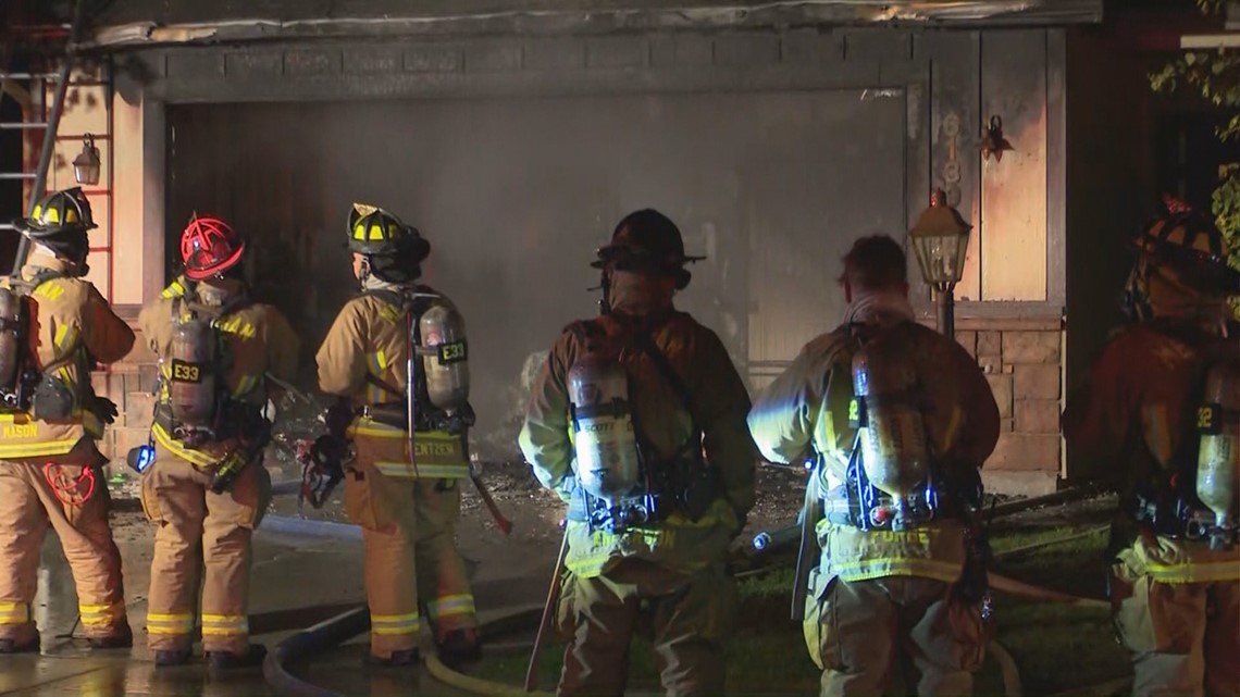 Flames seen leaping from garage in Meridian house fire | ktvb.com