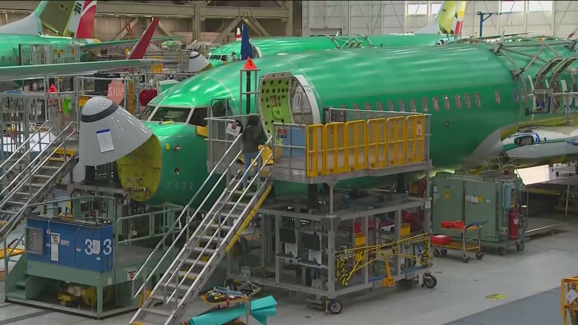 Security footage of work on Boeing aircraft with failed door plug lost ...