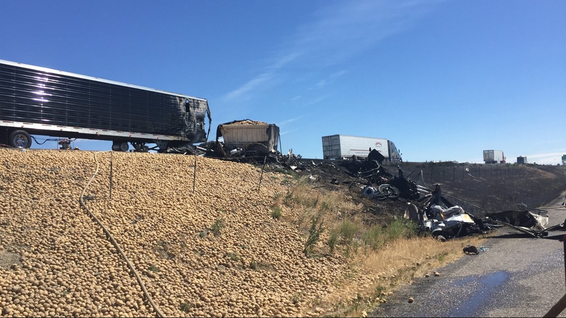1 truck driver dead, 1 injured in fiery I-84 crash | ktvb.com
