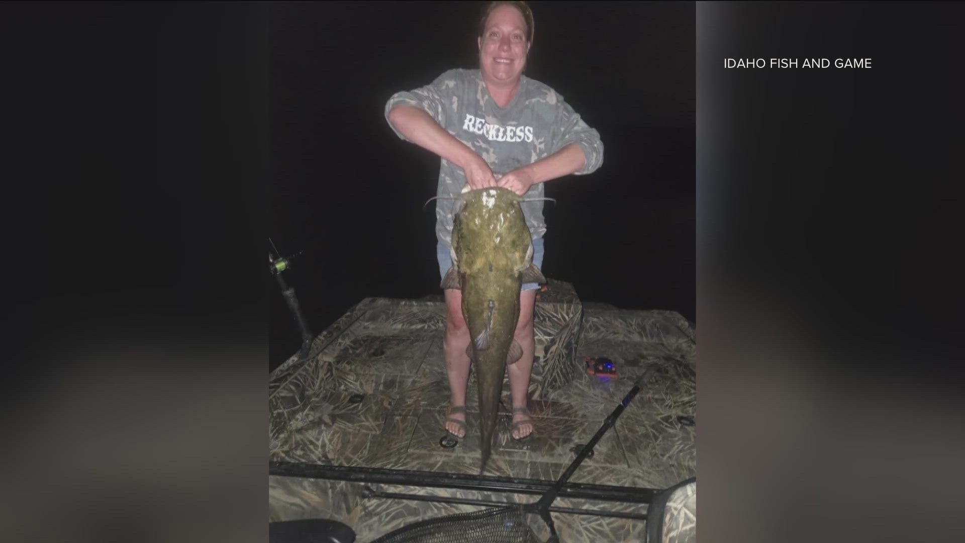 Idaho woman catches record-breaking flathead catfish | ktvb.com