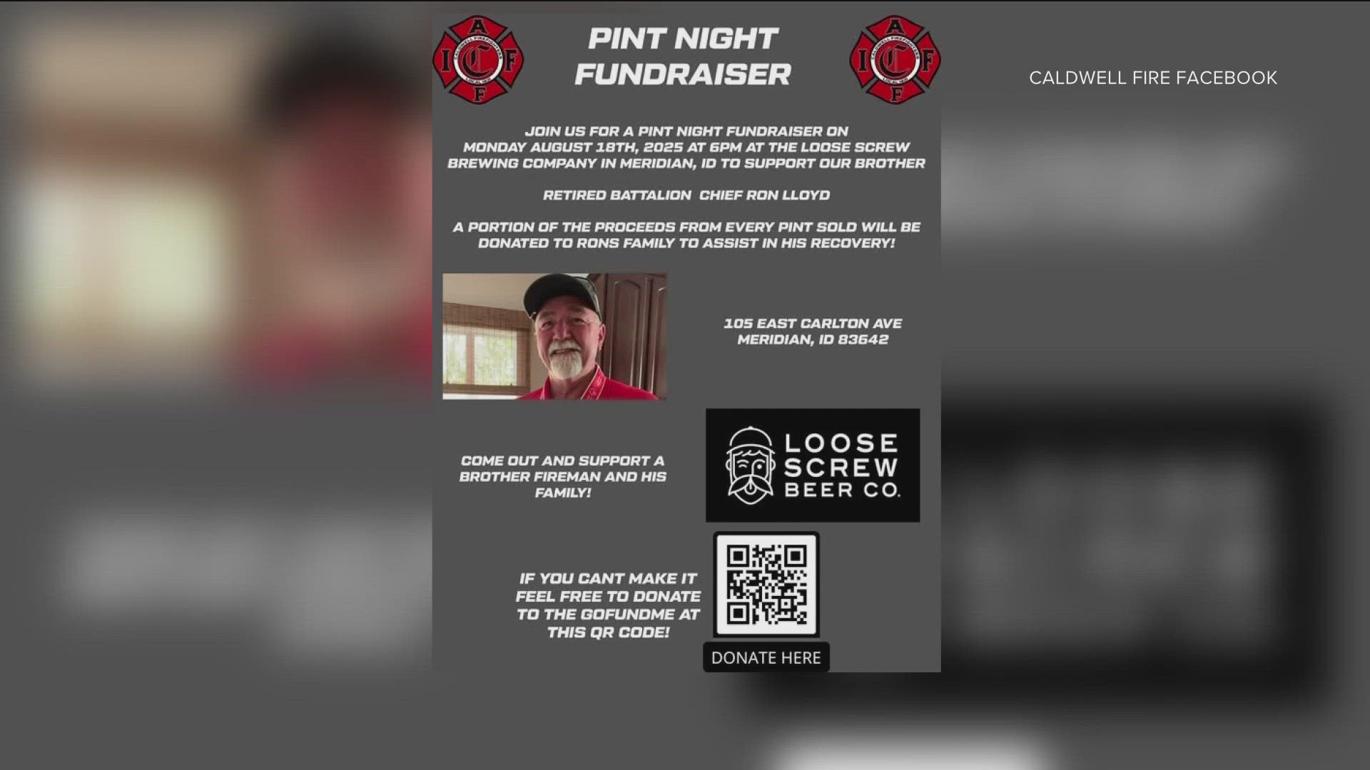 Caldwell Fire Department to host fundraiser for longtime chief Ron ...