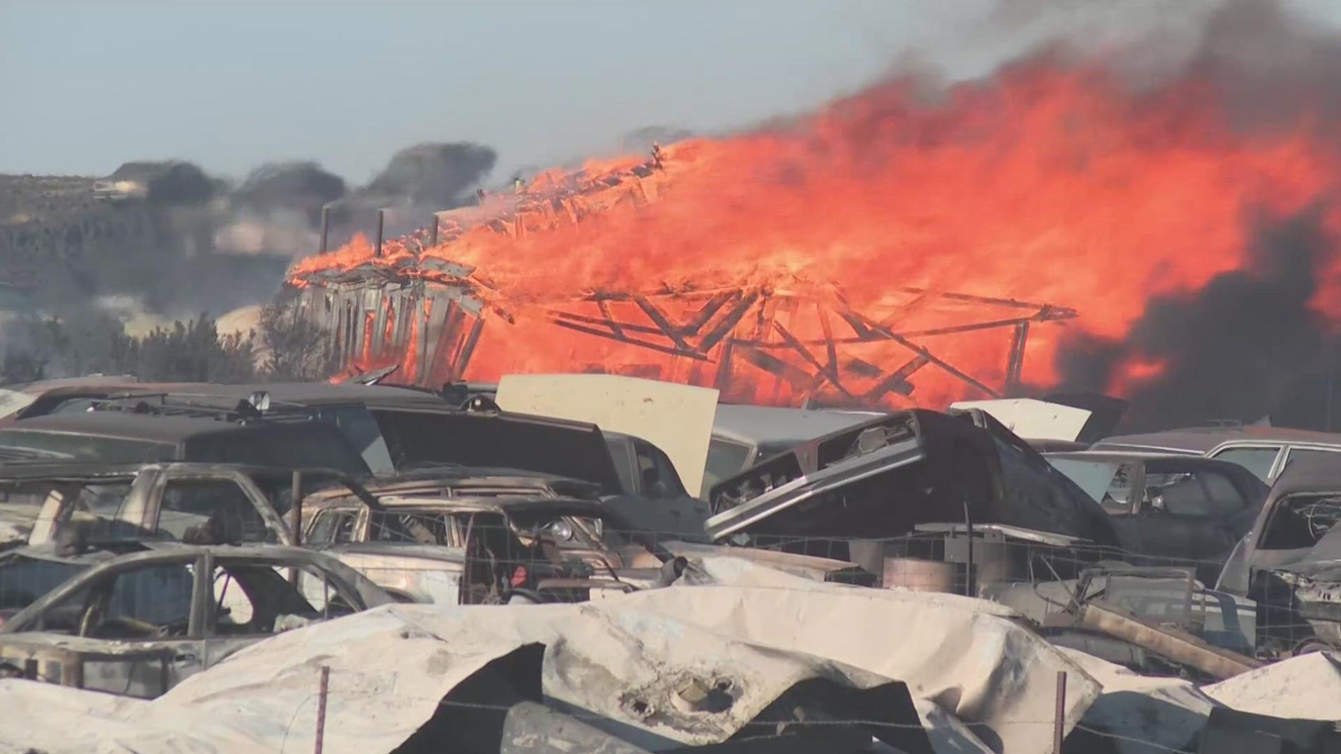 Crews halt forward progress on Median Fire near Wendell, cause ...