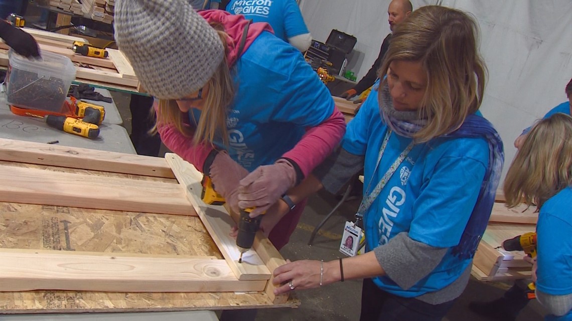 Micron employees build beds for kids on Giving Tuesday | ktvb.com