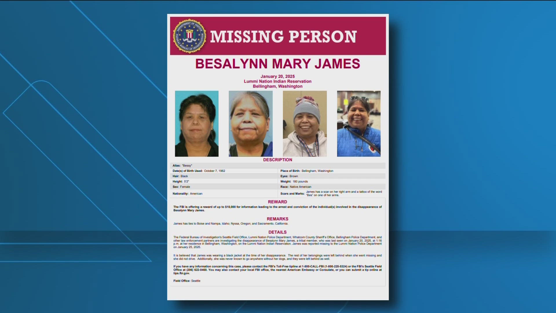 FBI announces $10K reward for missing woman with ties to Boise, Nampa ...