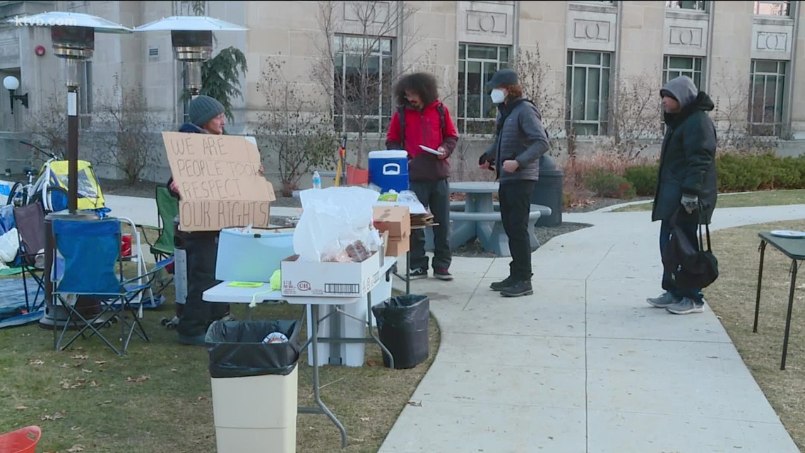 Homeless Boise camping outside the old Ada County Courthouse | ktvb.com