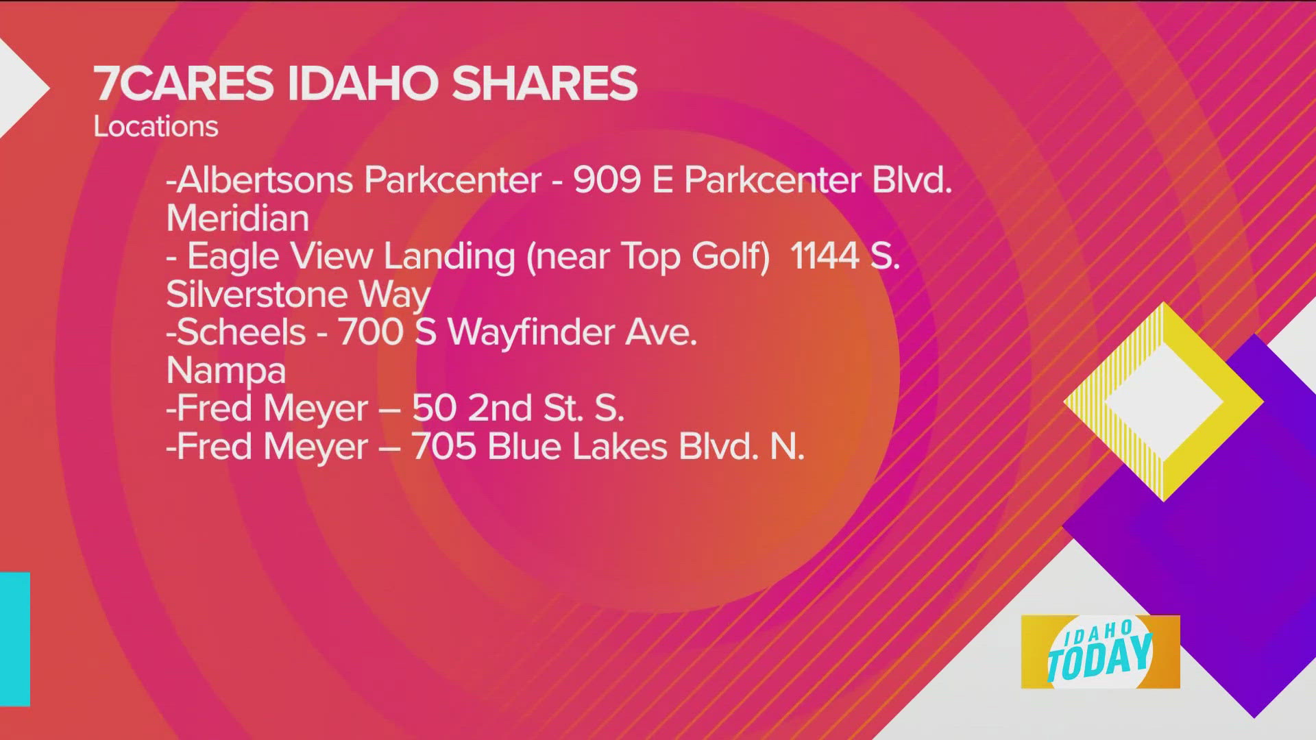 Our annual 7Cares Idaho Shares will support nine Idaho charities on ...