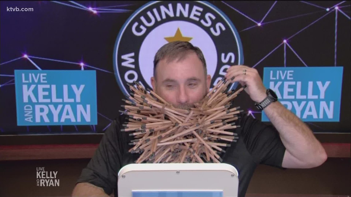 Meridian man beats world record for most pencils in beard on 'LIVE with ...