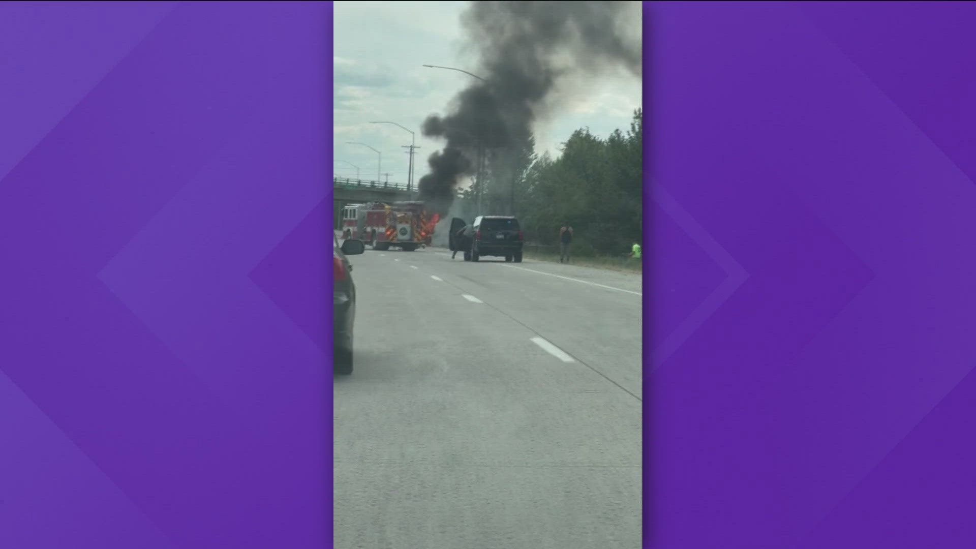 Crews extinguish vehicle fire on I-184 Connector in Boise | ktvb.com