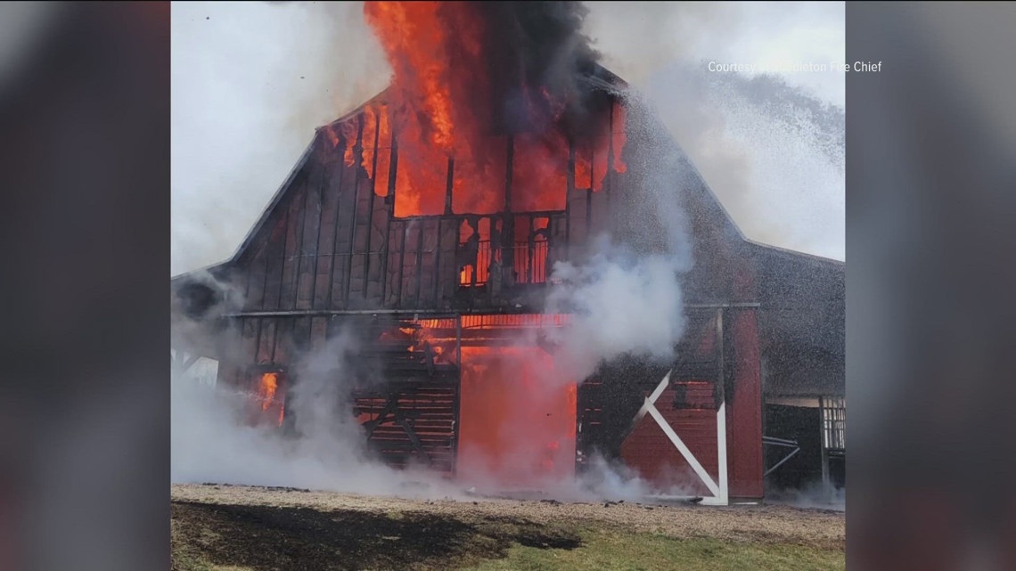 Fire destroys large barn north of Star, no injuries reported | ktvb.com