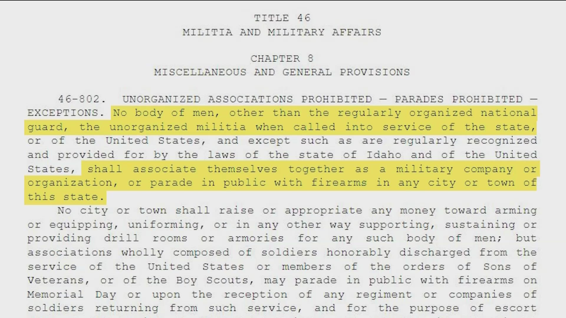 The 208: Military and Militia bill passes the senate floor | ktvb.com