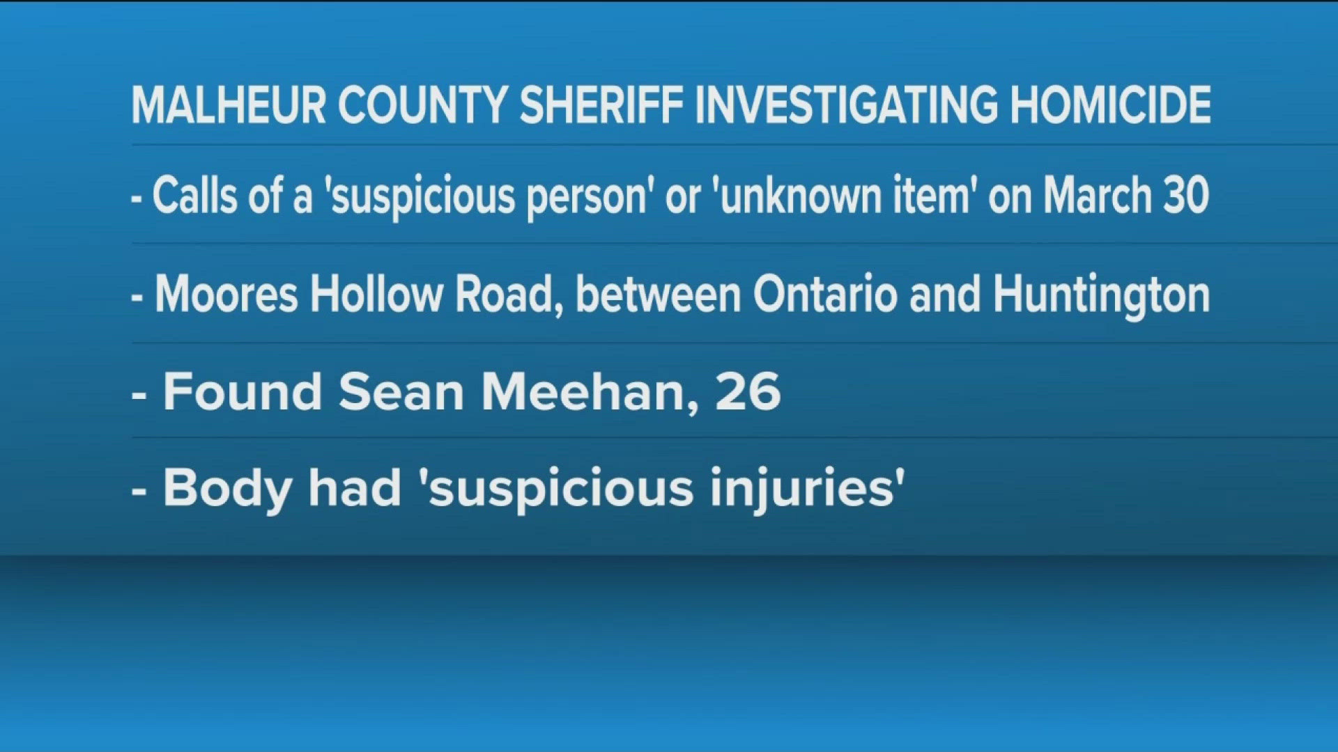 Malheur County Sheriff's Office begin homicide investigation after ...