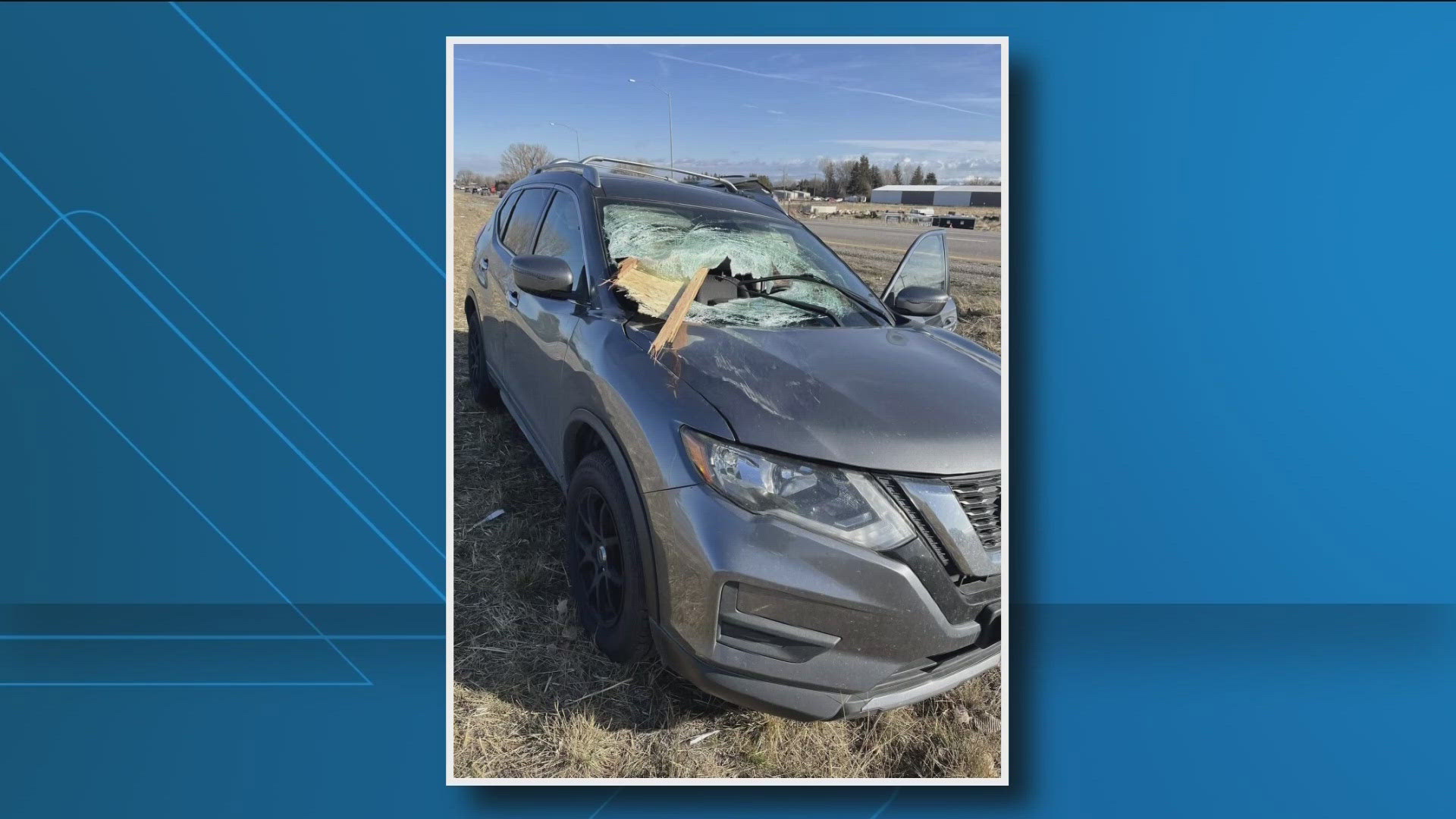 Wood through windshield in Idaho Falls narrowly misses passengers ...