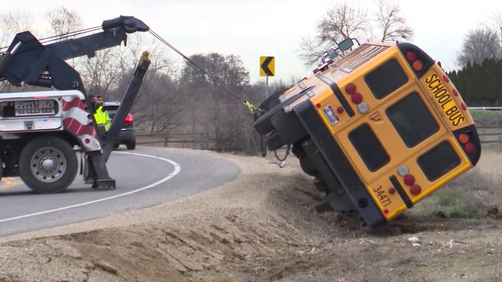 School bus towed from ditch after flipping near Ada-Canyon county line ...
