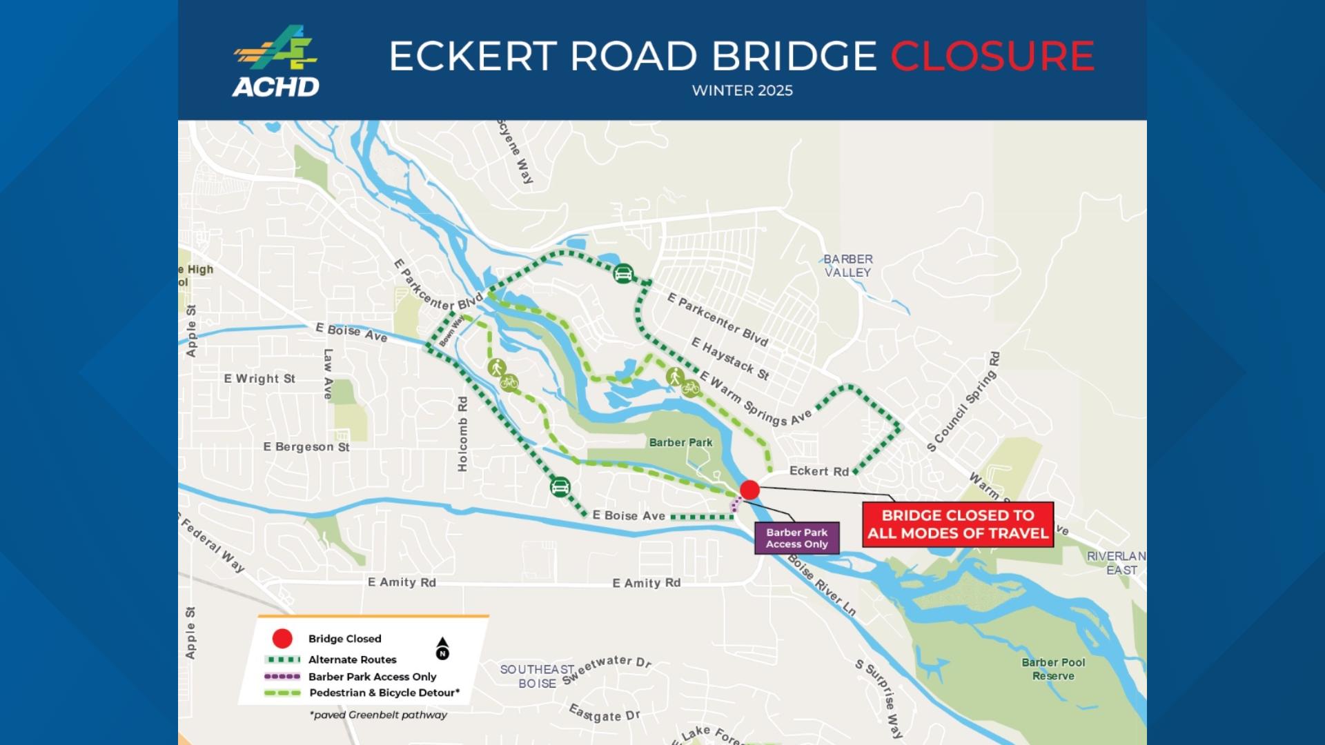 Eckert Road Bridge repairs progress as crews complete concrete work | ktvb.com