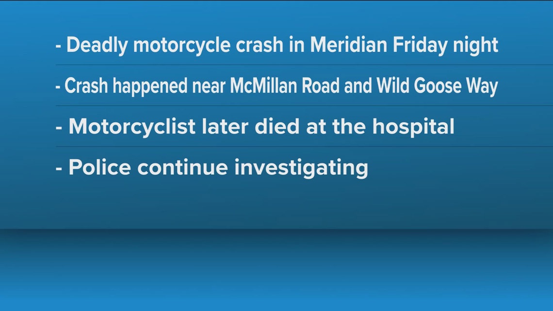 Deadly motorcycle crash under investigation in Meridian | ktvb.com