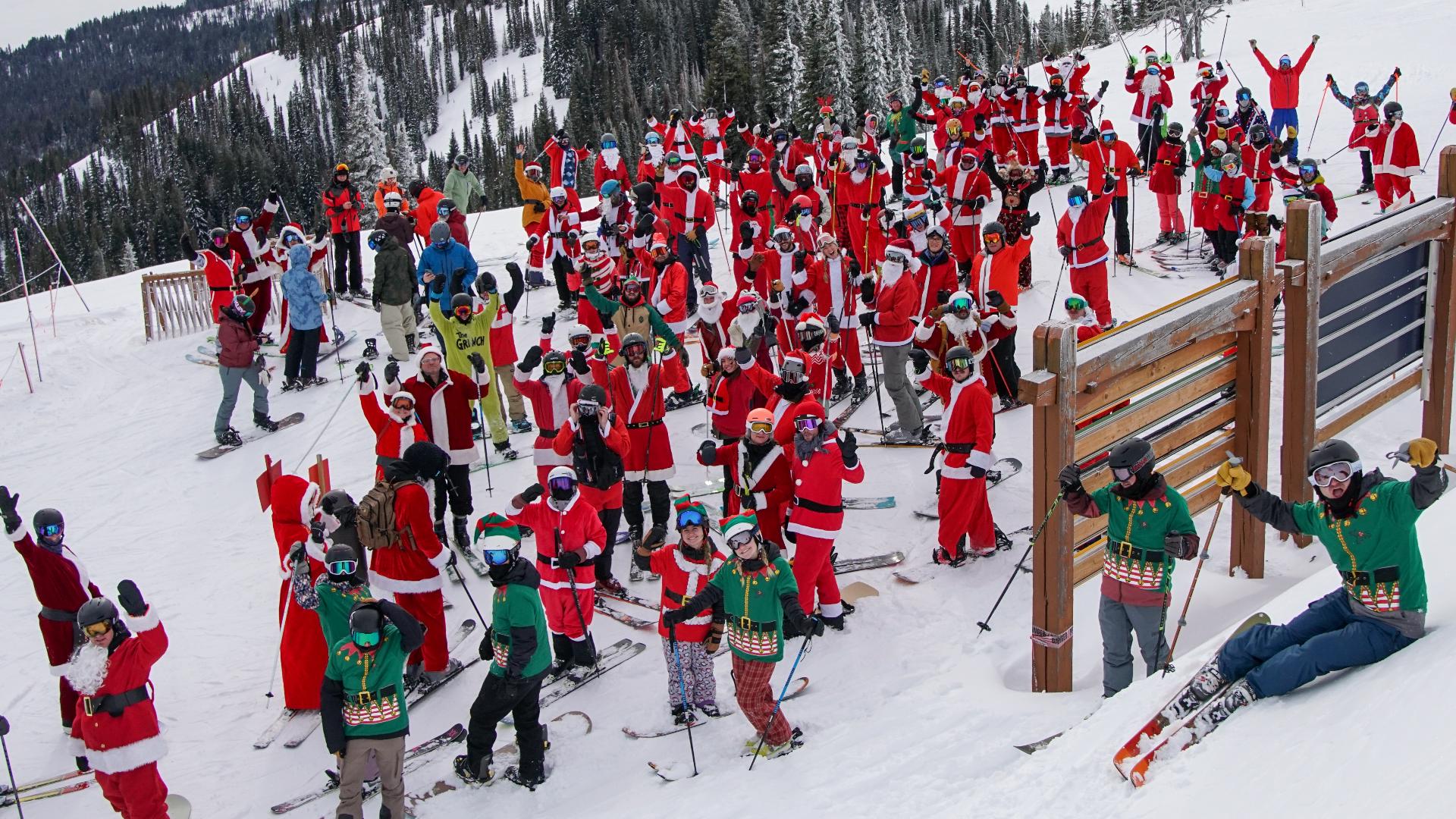Over 150 Santas hit the slopes at Idaho resort | ktvb.com
