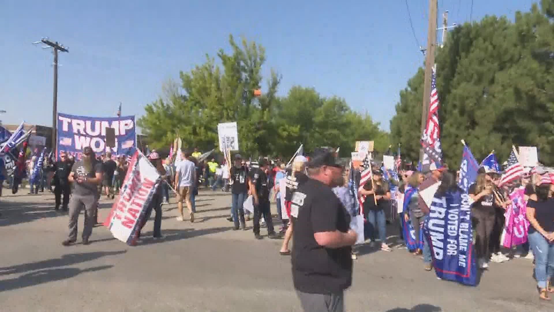 A big crowd of protesters has gathered at NIFC in Boise | ktvb.com