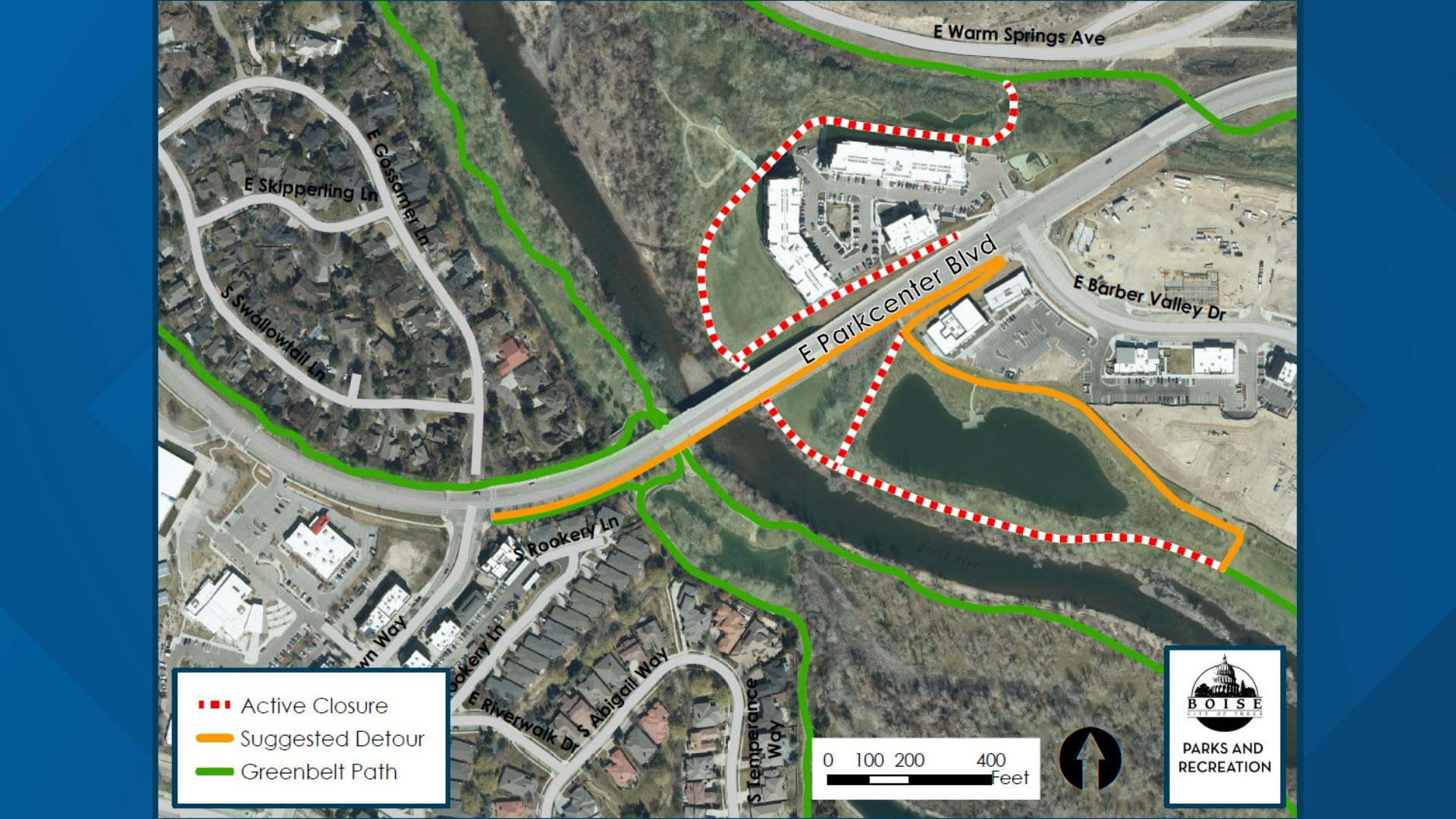 Third section of Boise Greenbelt closed due to flooding | ktvb.com