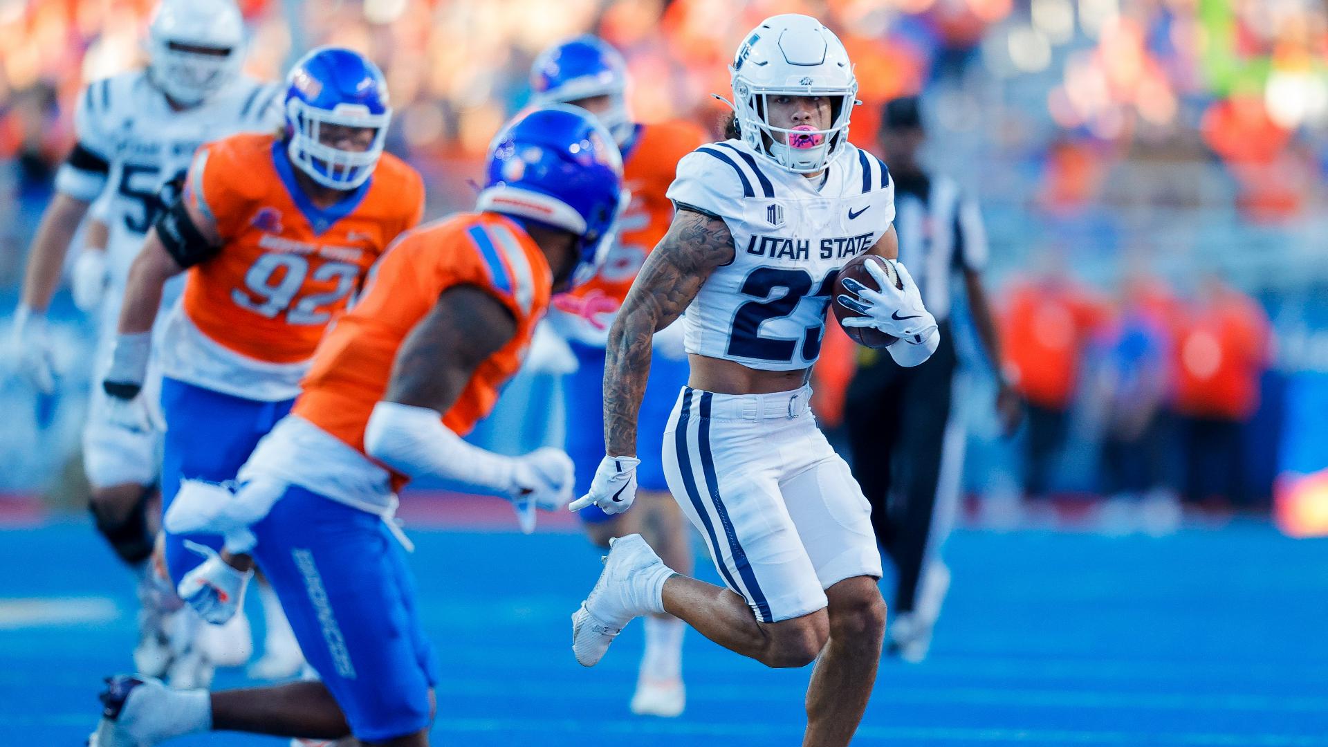Ashton Jeanty powers No. 21 Boise State past Utah State 62-30 | ktvb.com