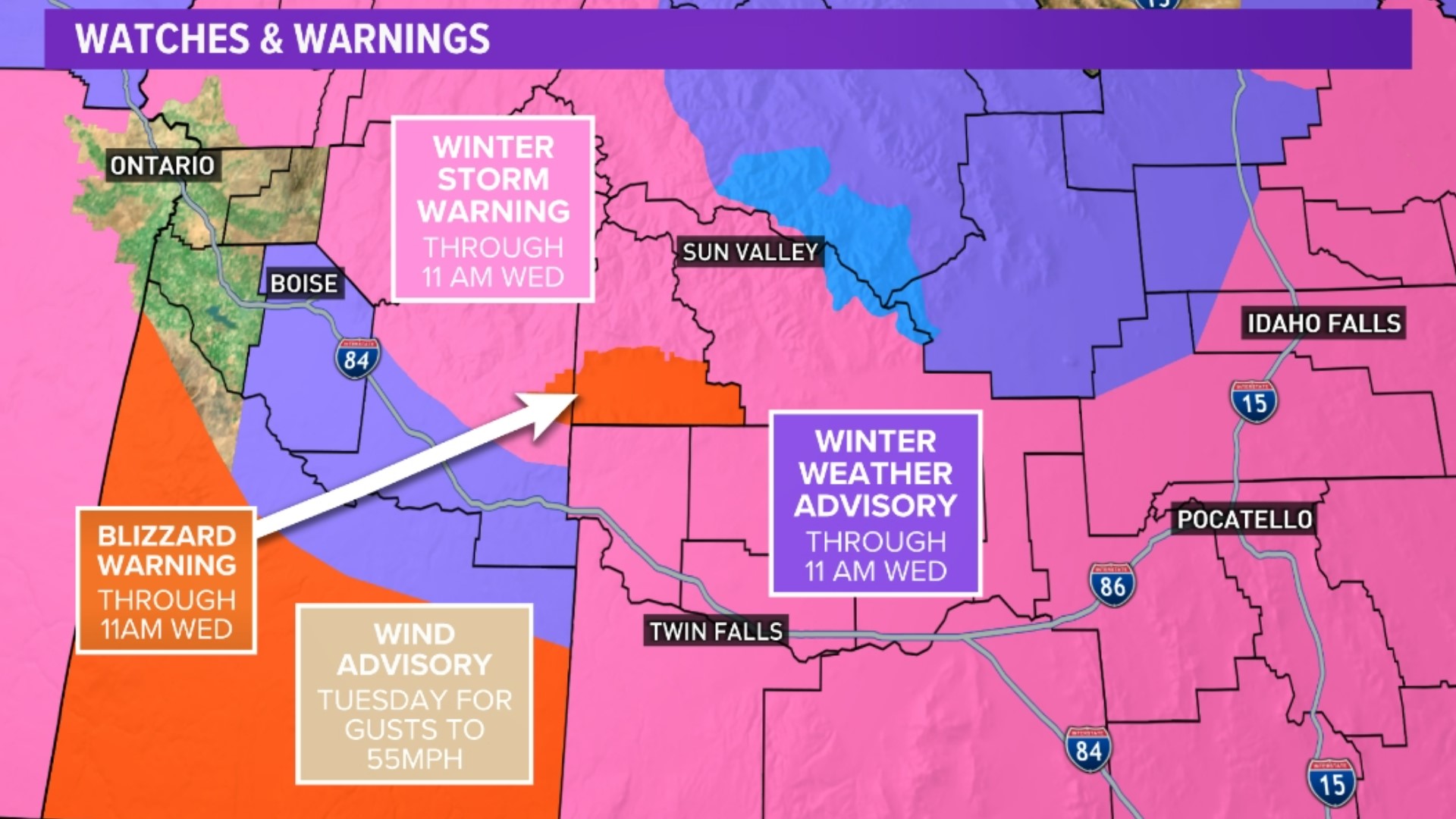Blizzard, avalanche warnings for southern Idaho Tuesday | ktvb.com