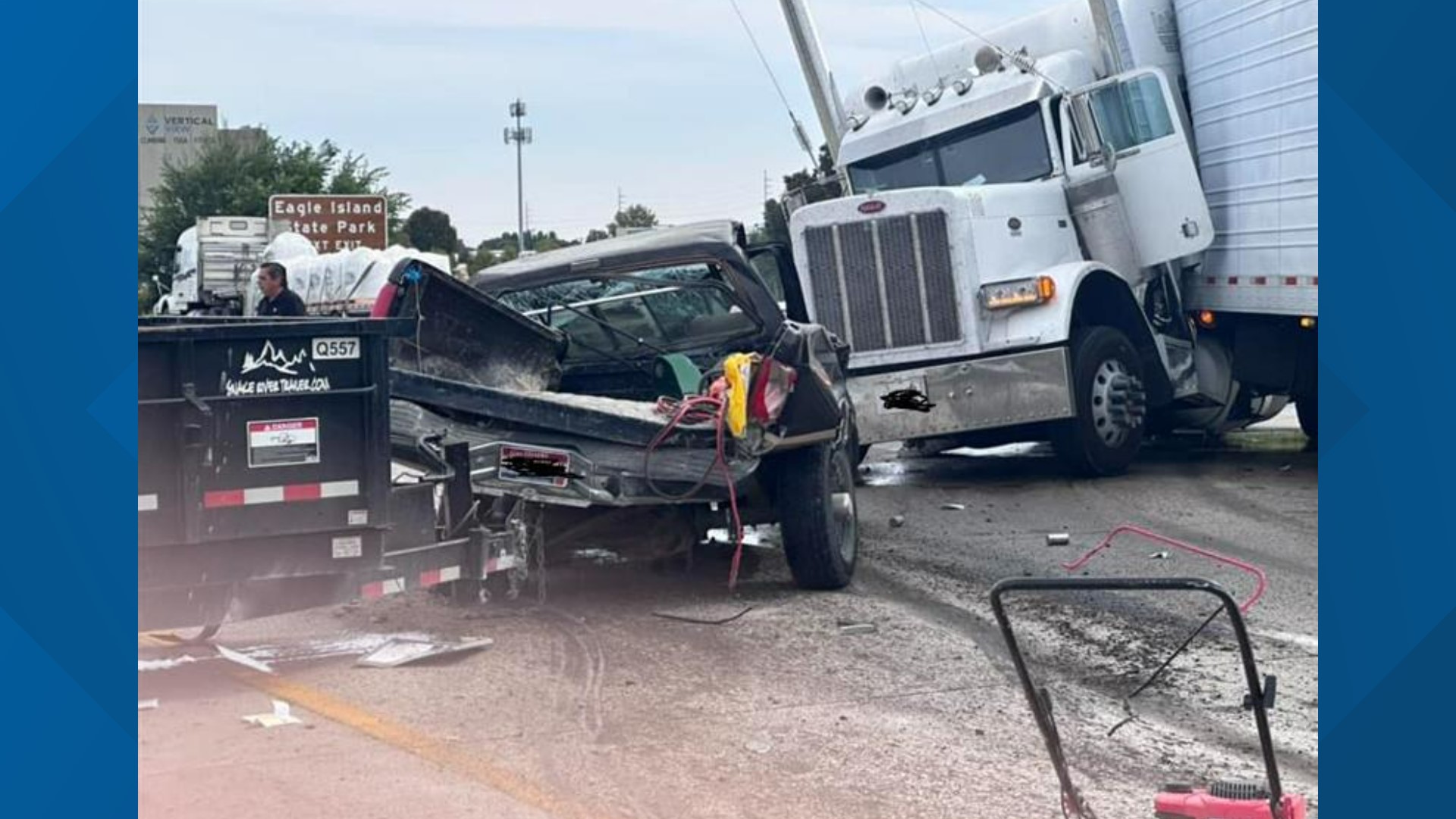 Semi crash on eastbound I-84 blocks traffic for several hours | ktvb.com