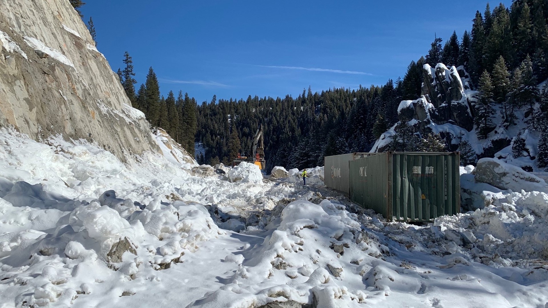 Highway 55 project near Smiths Ferry adding shipping containers | ktvb.com